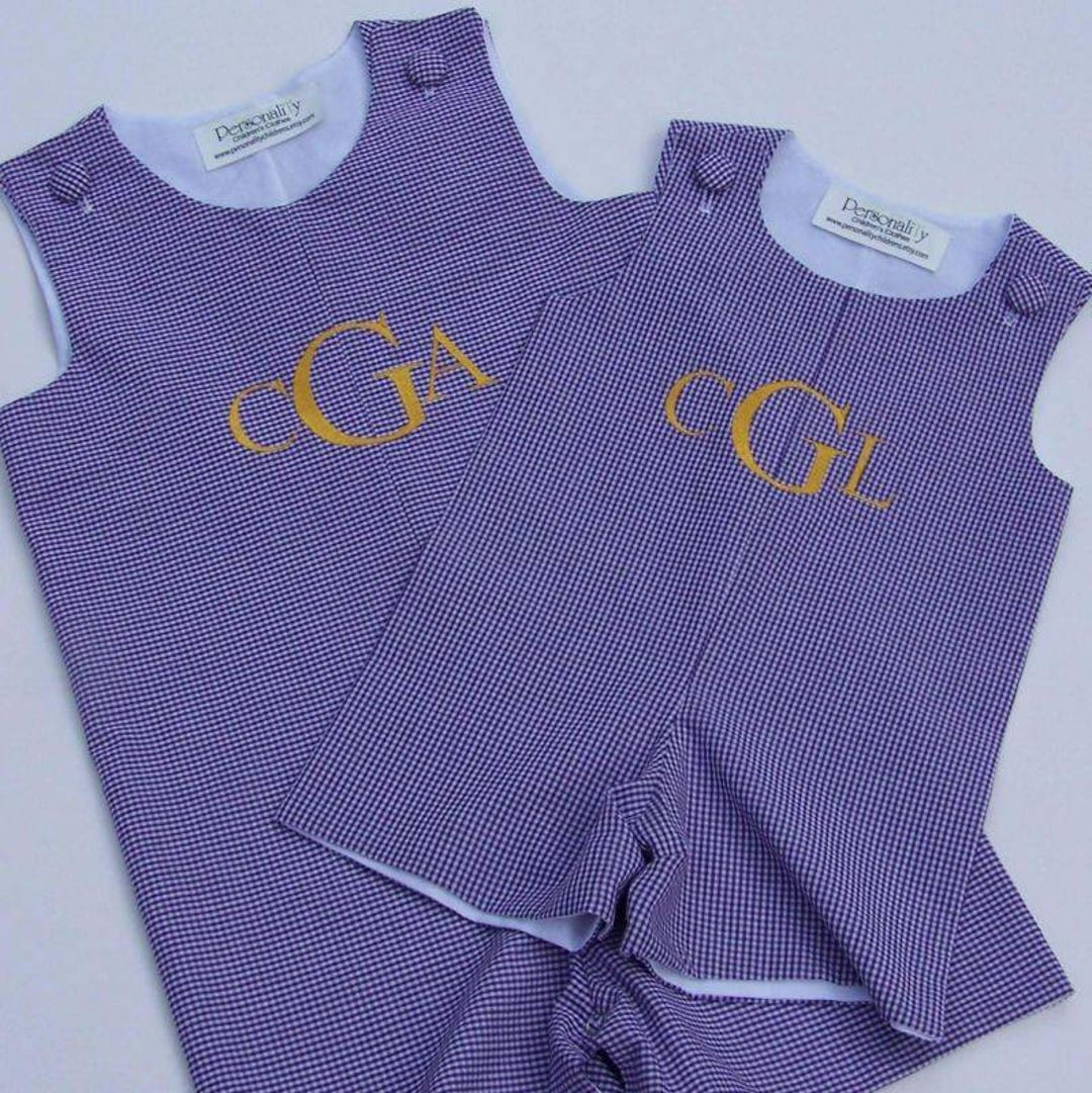 Monogrammed Jon Jon, Jumper With Monogram, Personalized Gingham ...