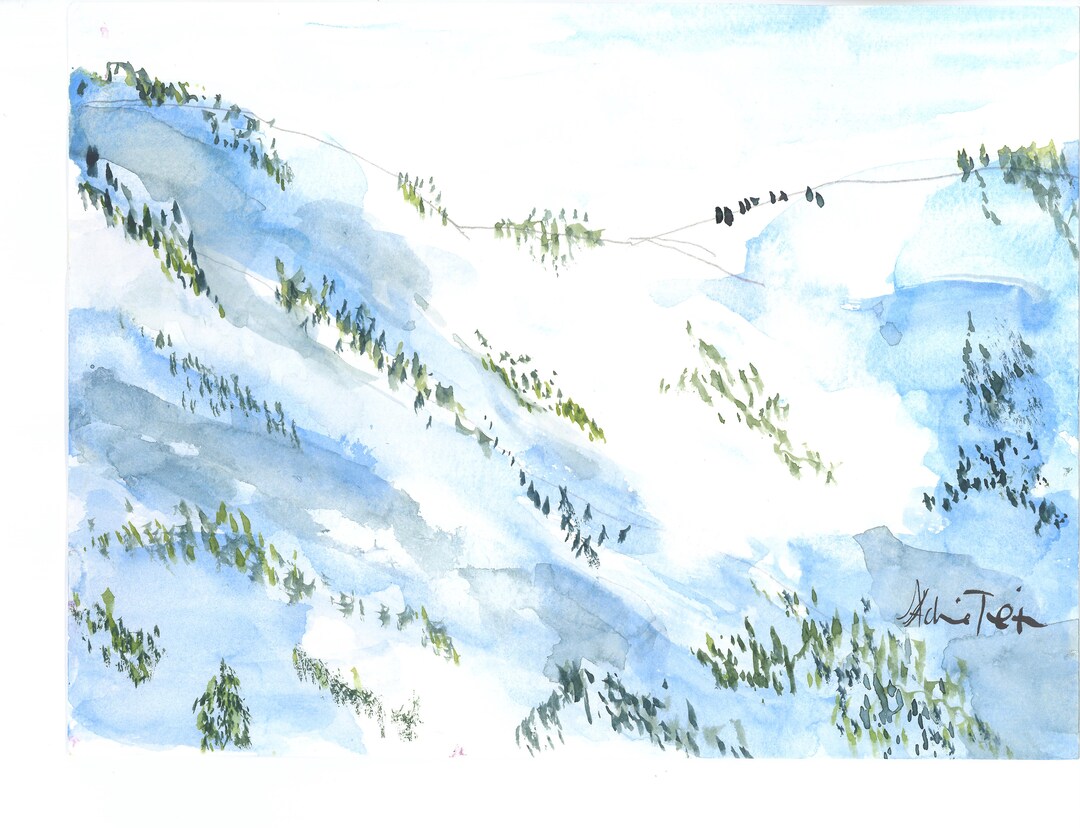 Snowbird, Utah Water Color Painting Digital Print. - Etsy