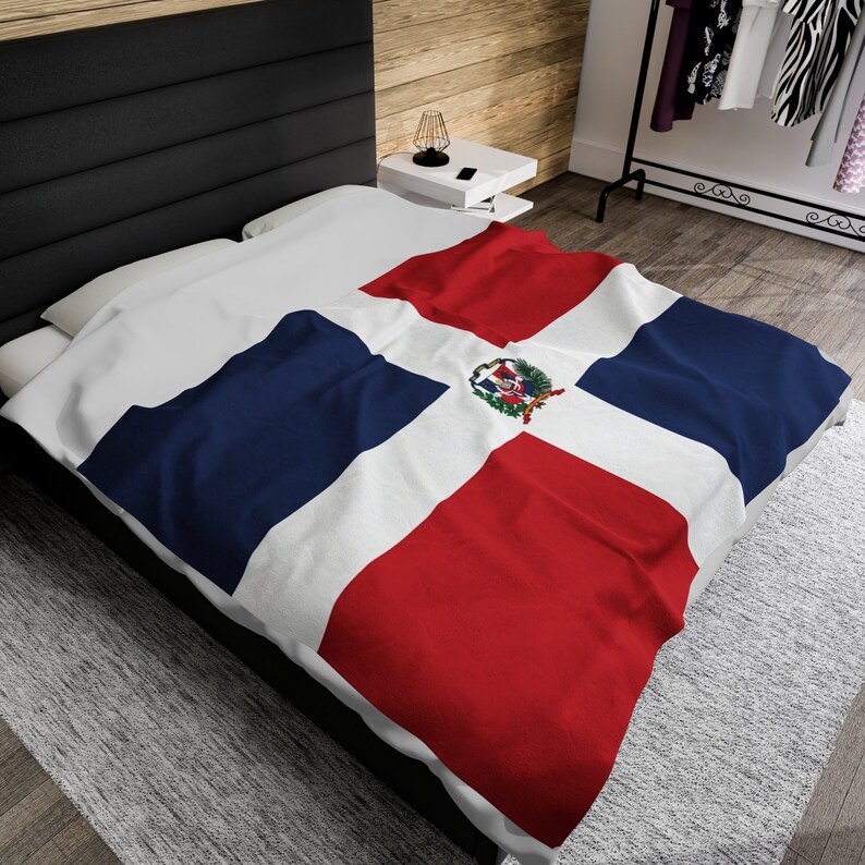 Velveteen Plush Blanket Featuring Dominican Republic Flag. - Etsy