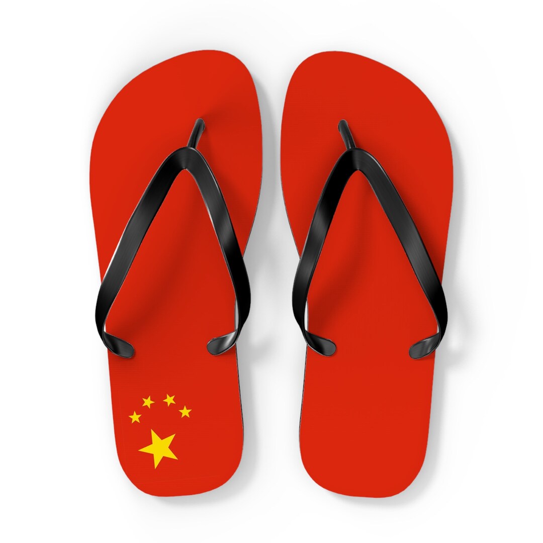 Flip Flops Featuring China Flag Design - Etsy