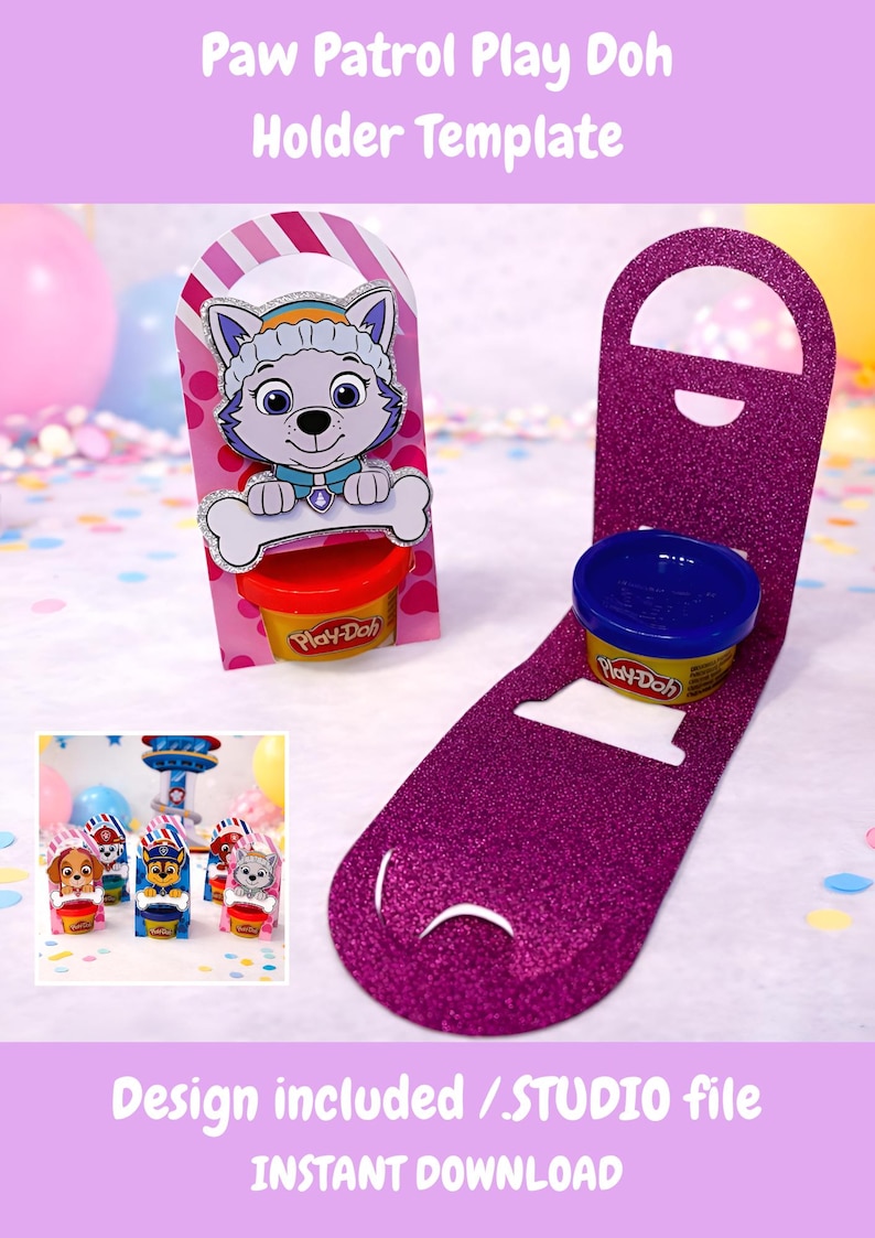Paw Patrol Play Doh Holder Template - 6 Characters Included - Studio ...