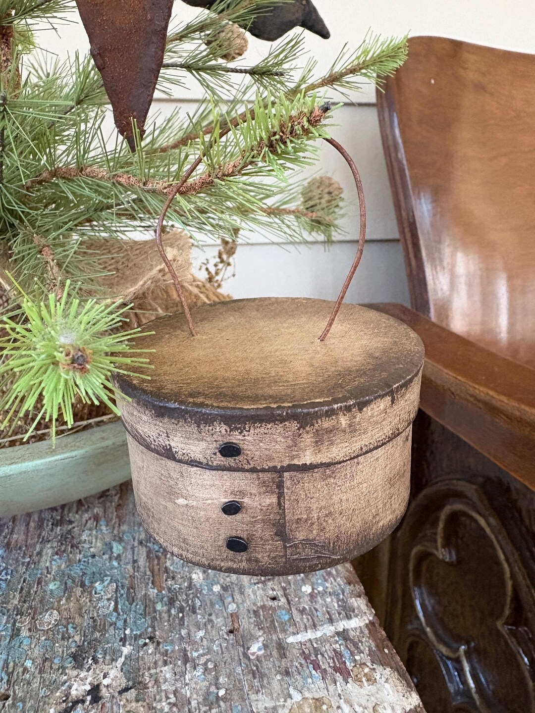 Drab Light Brown Primitive Pantry Boxes, Paper Mache Feather Tree ...
