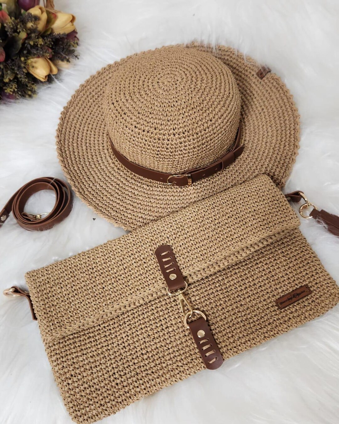 Woven Straw Hat & Purse Set - Trendy Summer Boho Accessories for Women ...