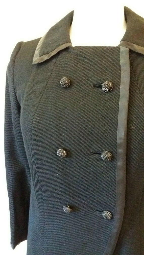 Vintage Lilli Ann Jacket Black Wool 1950s Blin & Blin - Gem