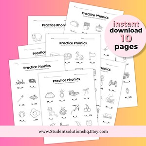 Phonics Worksheets for Pre-k and Kindergarten, Editable, Customizable ...