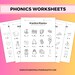 Phonics Worksheets for Pre-k and Kindergarten, Editable, Customizable ...