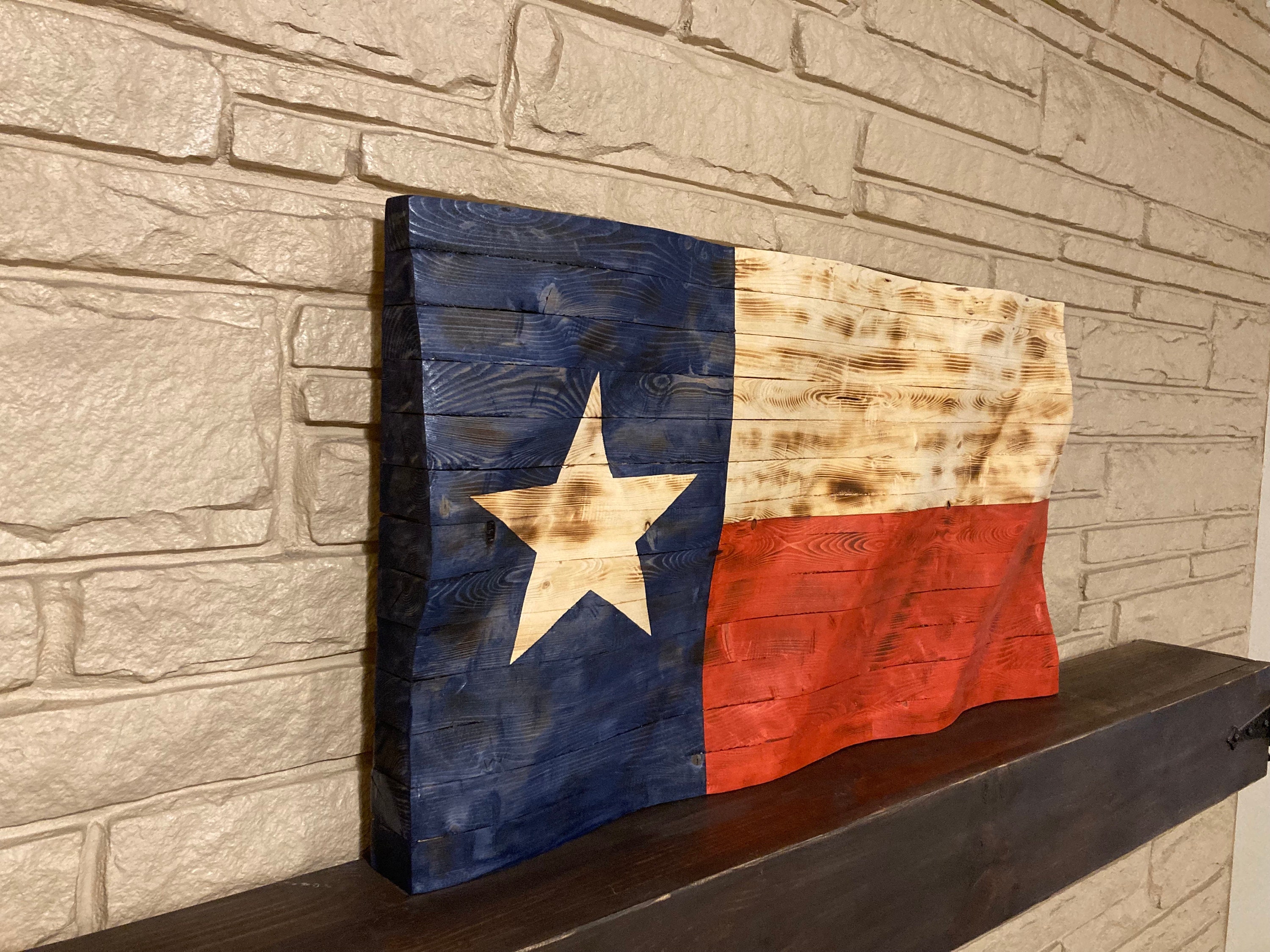 Wooden Wavy Texas Flag - Etsy