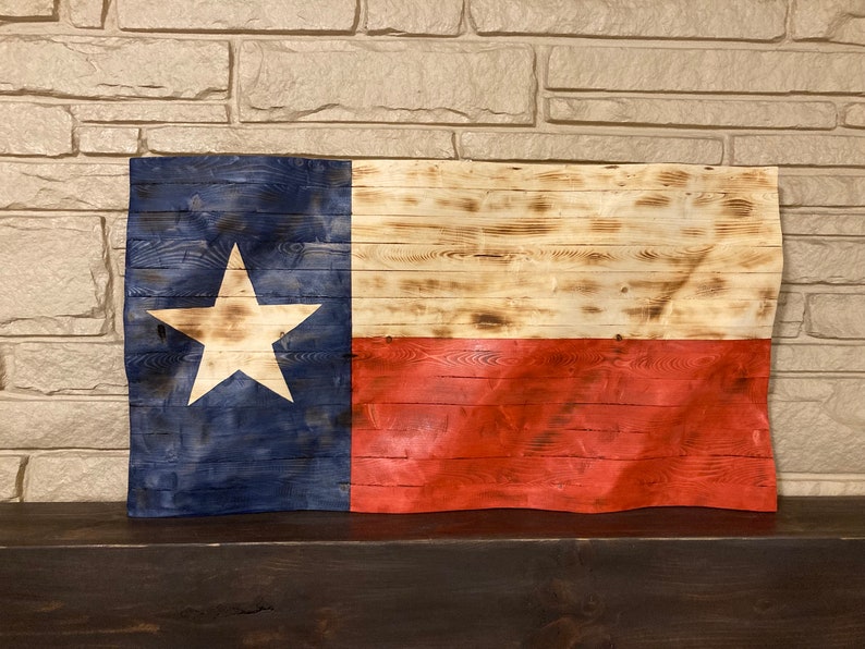 Wooden Wavy Texas Flag - Etsy