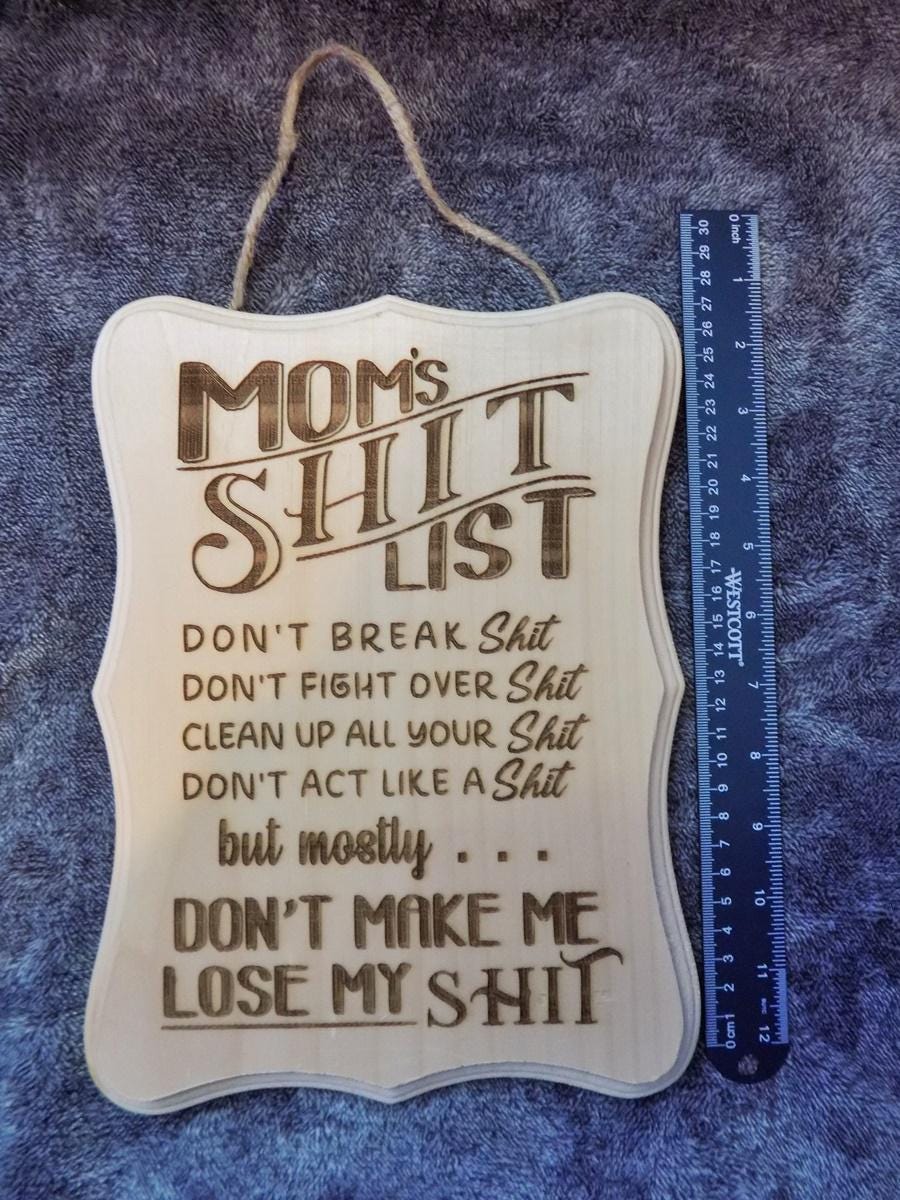 Mom's List Signage || Home/humor Wall Decor || Wooden Home Wall Sign - Etsy