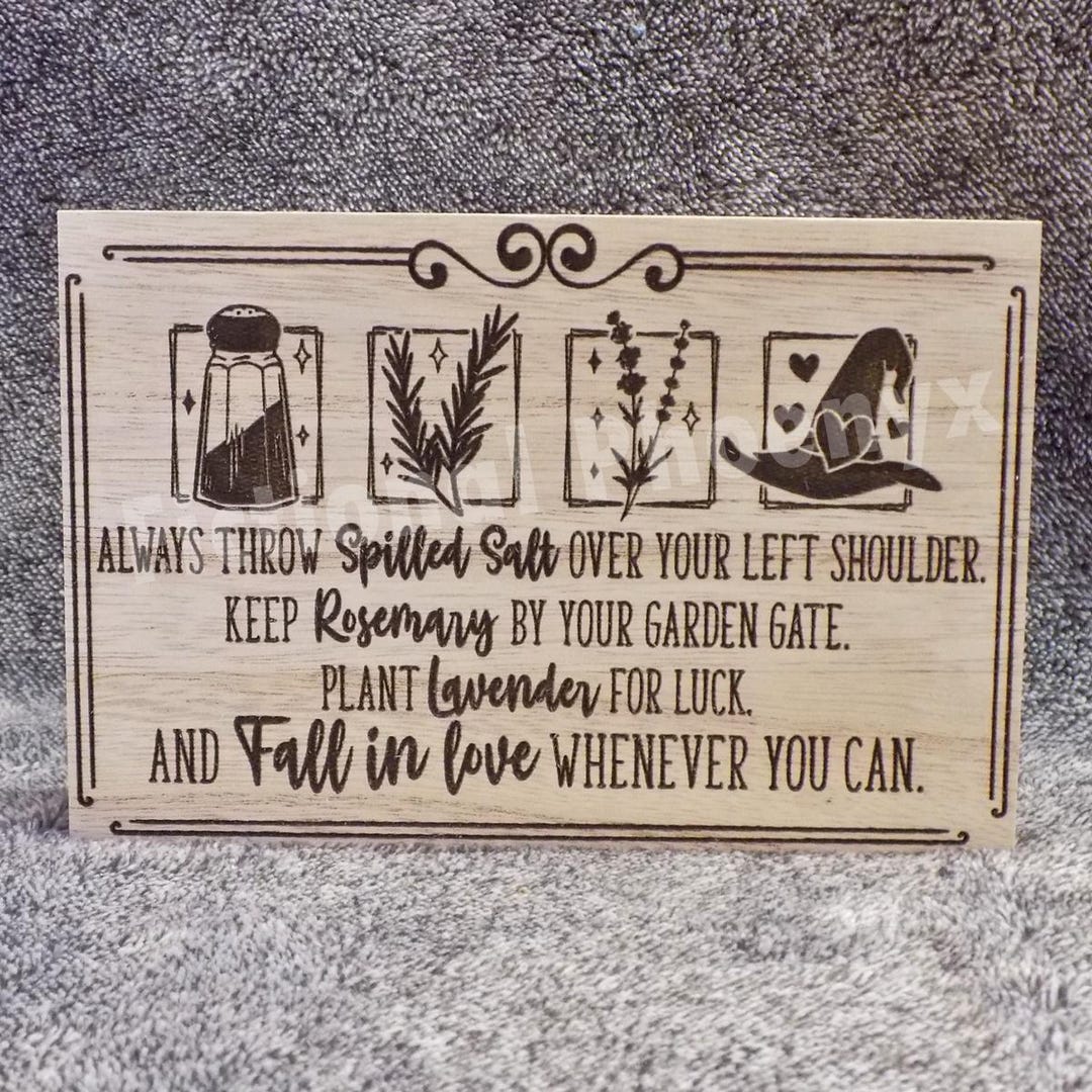 Practical Magic Decor: Salt, Rosemary, Lavender Wood Sign - Etsy