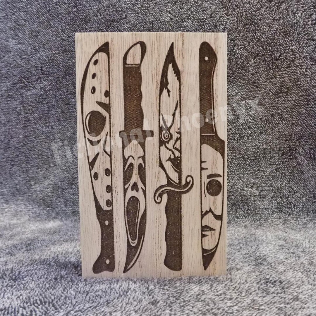 Horror Movie - Slashers Shelf Decor || 3x5 Knives Sign || Jason ...