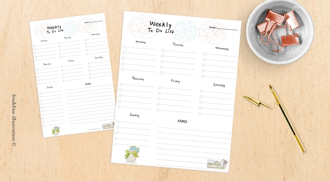 Succulent Weekly to Do List Printable (digital Download) - Etsy