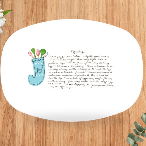 Recipe on Platter Recipe Plate Handwritten Gift Family | Etsy