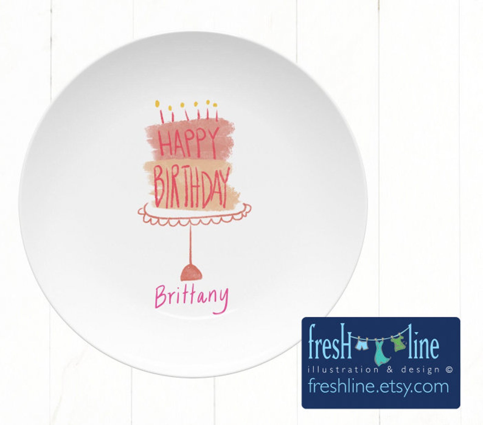 Birthday Plate for Adult, Cute Birthday Cake Plate, Personalized Plate ...