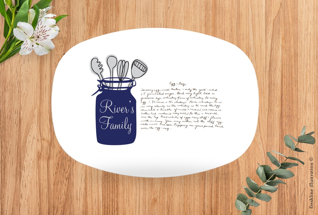 Recipe on Platter, Handwritten Recipe Printed Onto Platter ...