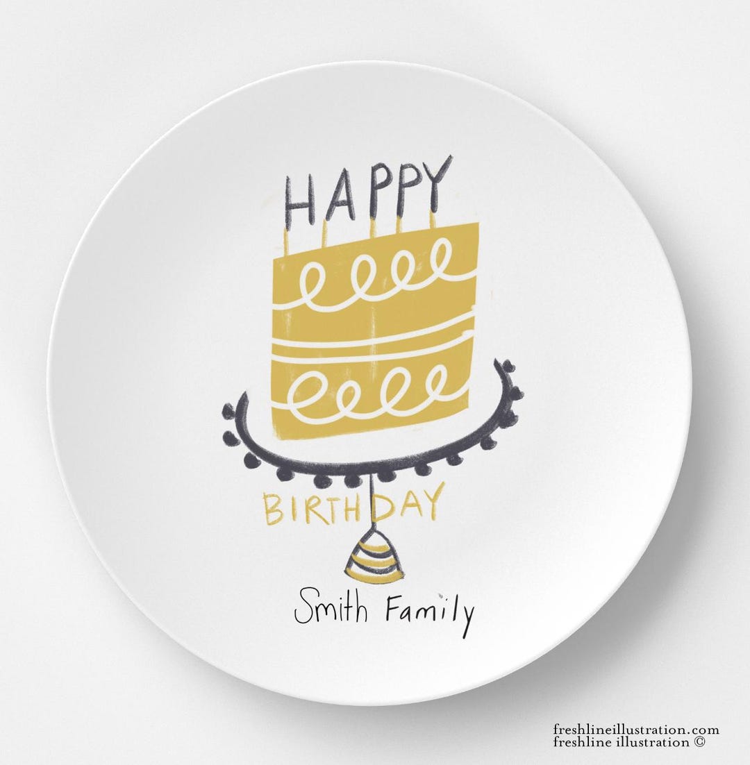 Personalized Birthday Cake Plate for Family, Custom Name Cake Plate ...