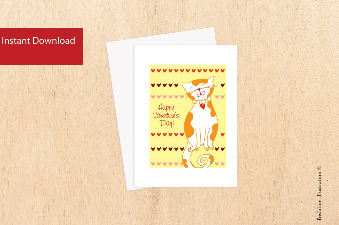 Last Minute Valentines Day Card, Instant Download Valentines Day Card ...