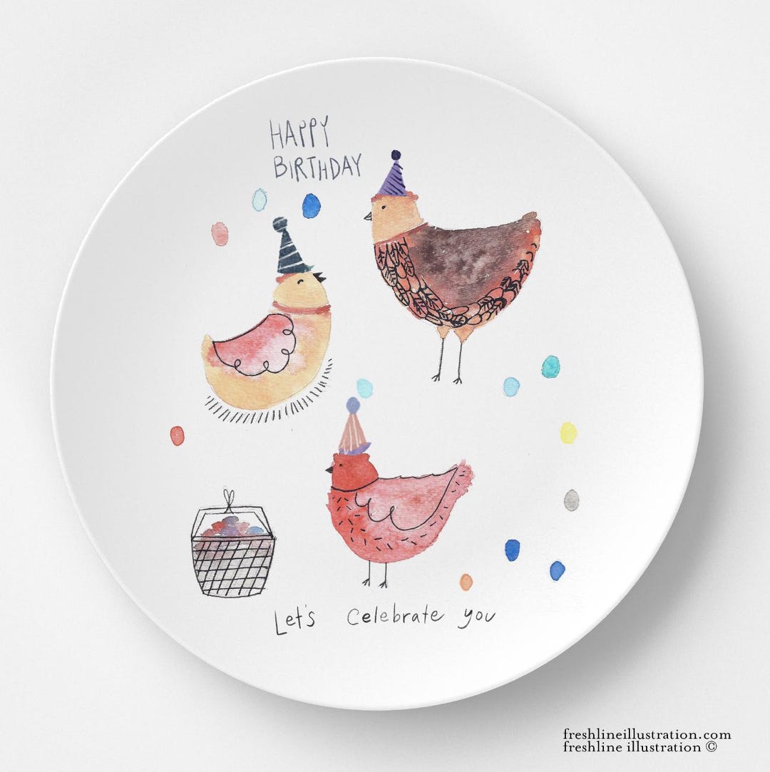 Birthday Plate Personalized Chickens - Etsy