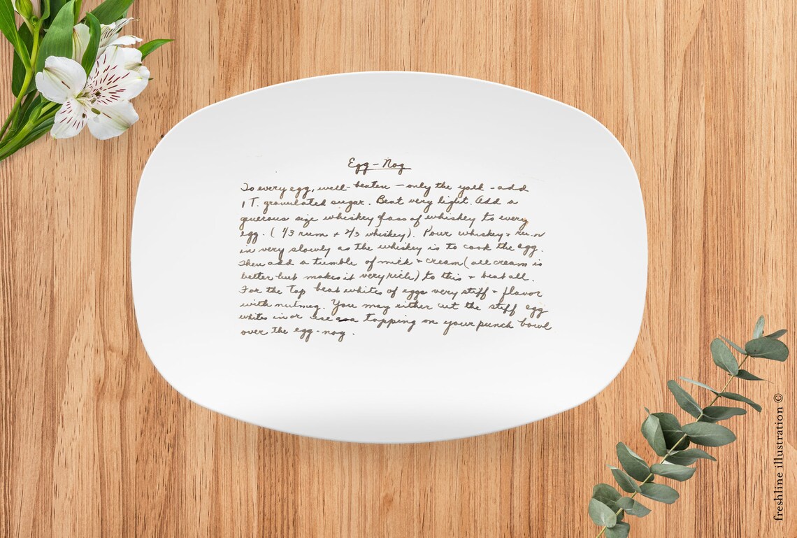 Platters With Handwritten Recipes Recipe Plate Handwritten | Etsy