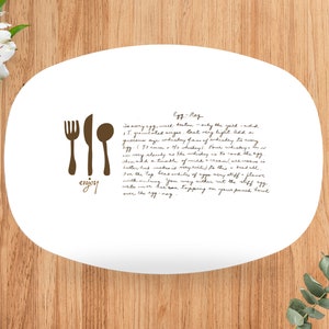 Recipe Plate Handwritten Recipe, Recipe on Platter, Handwritten Recipe ...