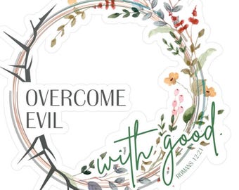 Bible Verse SVG | Good Over Evil SVG | Romans 12 21 | Christian Sticker ...