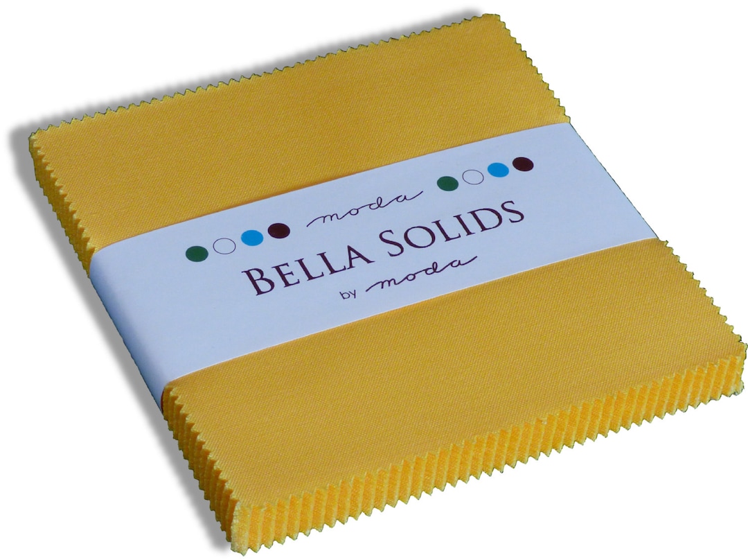 Yellow Bella Solids Moda Charm Pack, 42 - 5" Precut Fabric Quilt ...