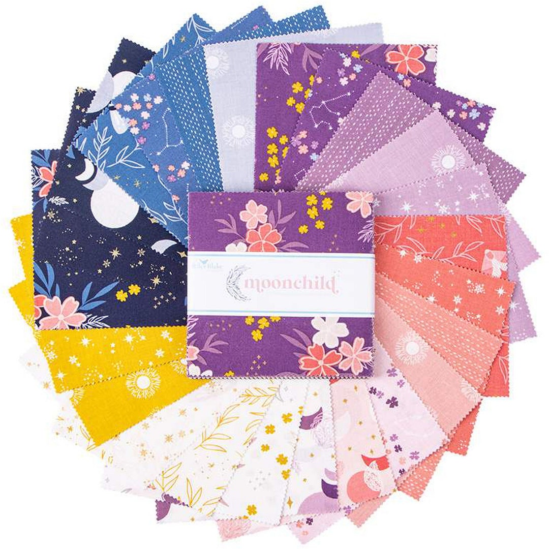 Moonchild Riley Blake 5" Stacker 42 Precut Fabric Quilt Squares by Fran ...