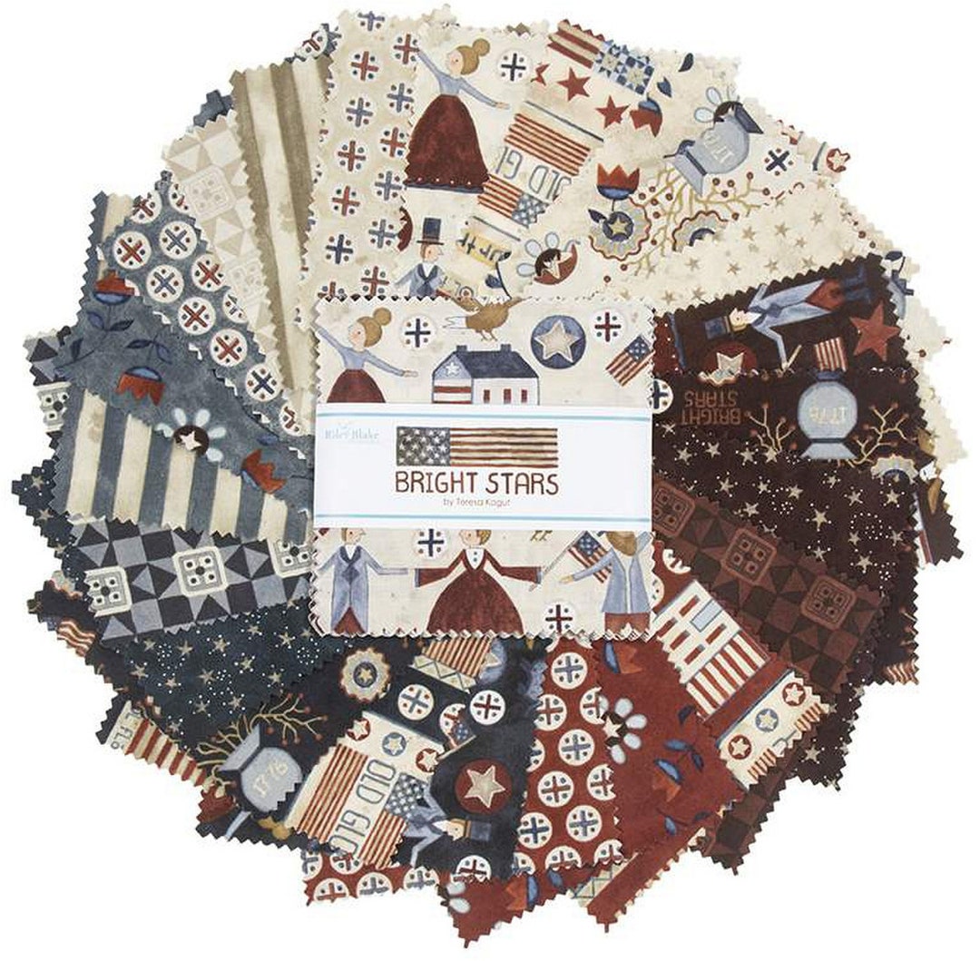 Bright Stars Riley Blake 5" Stacker 42 Precut Fabric Quilt Squares by ...