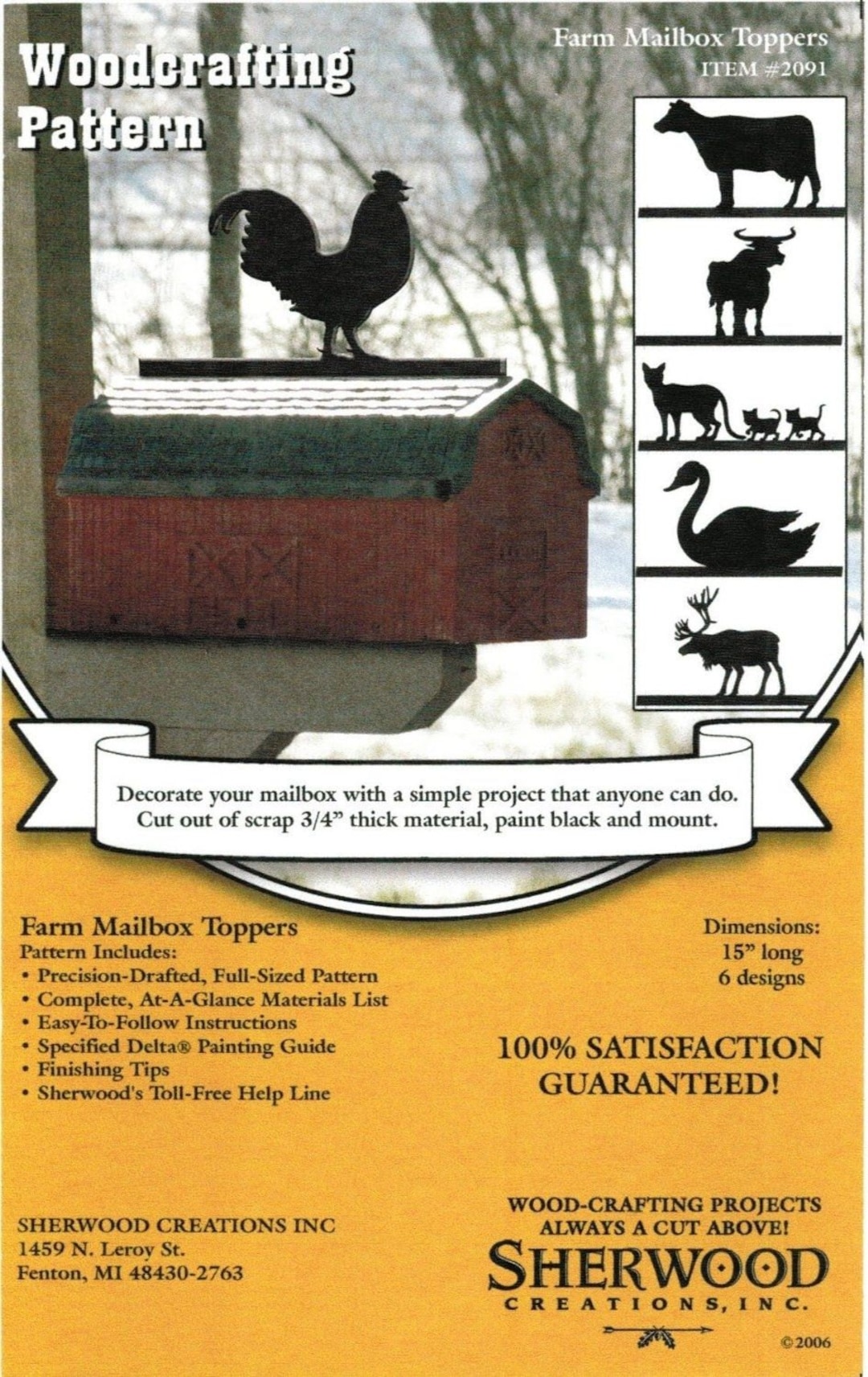 PATTERN Shadow Farm Mailbox Toppers Yard Art Woodworking Plans by ...