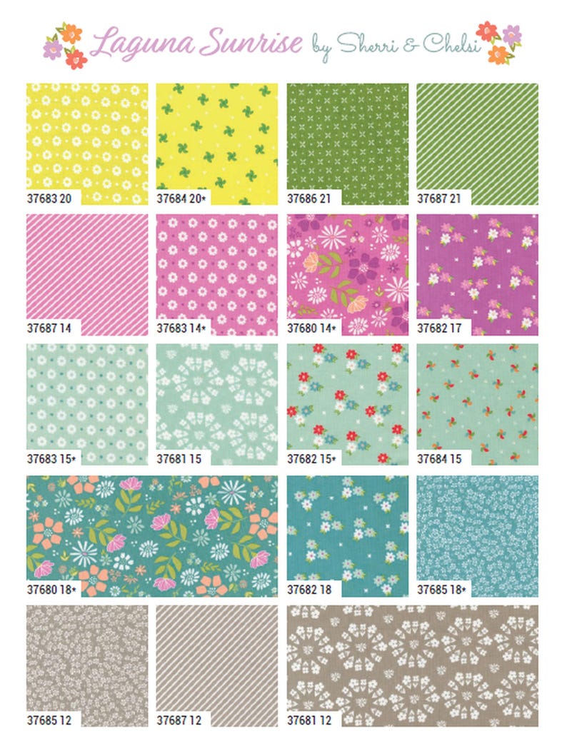 Laguna Sunrise Moda Charm Pack 42 - 5" Precut Fabric Quilt Squares by ...