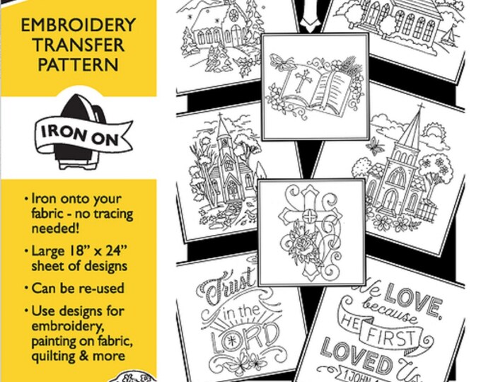 NEW Charming Churches Aunt Martha's Embroidery Transfer - Etsy