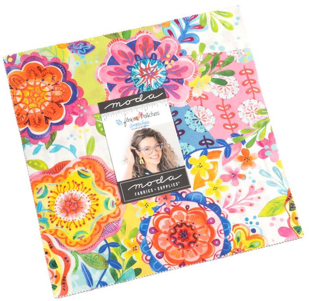 Flower Patches Moda Layer Cake, 42 - 10" Precut Fabric Quilt Squares by ...