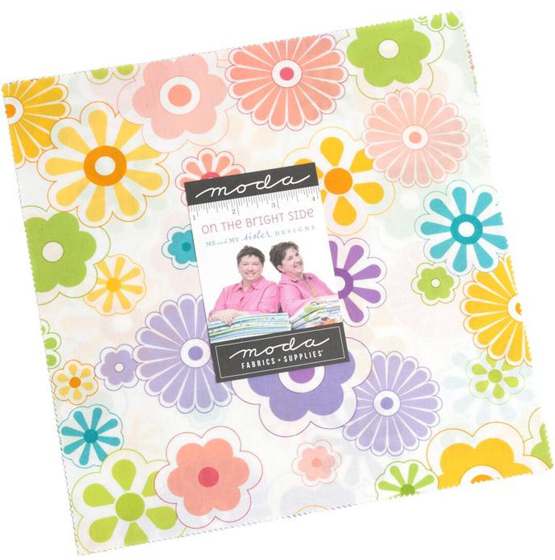 On the Bright Side Moda Layer Cake, 42 10 Precut Fabric Quilt Squares ...