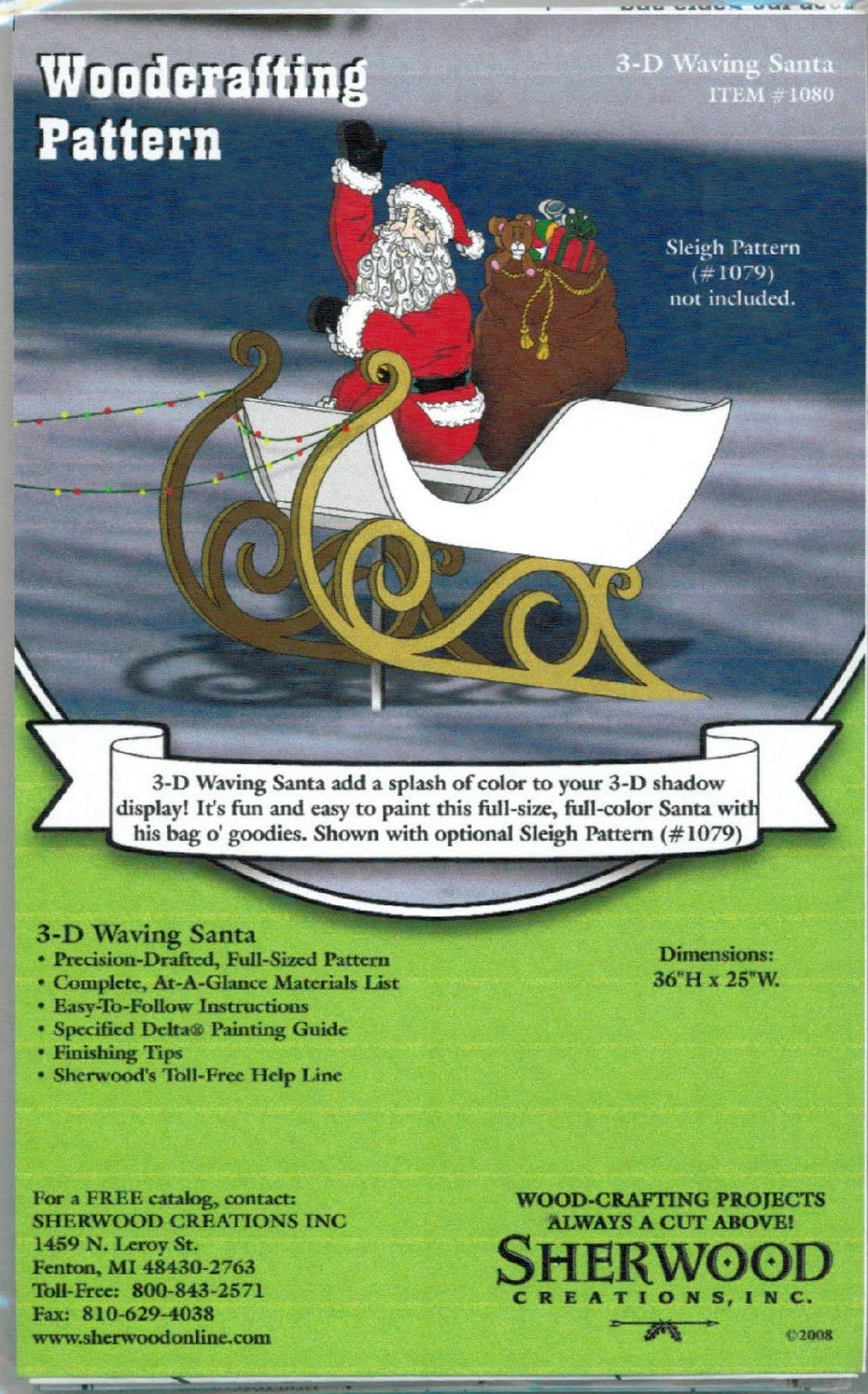 PATTERN Waving Santa Claus Christmas Yard Art Woodworking Plans by ...