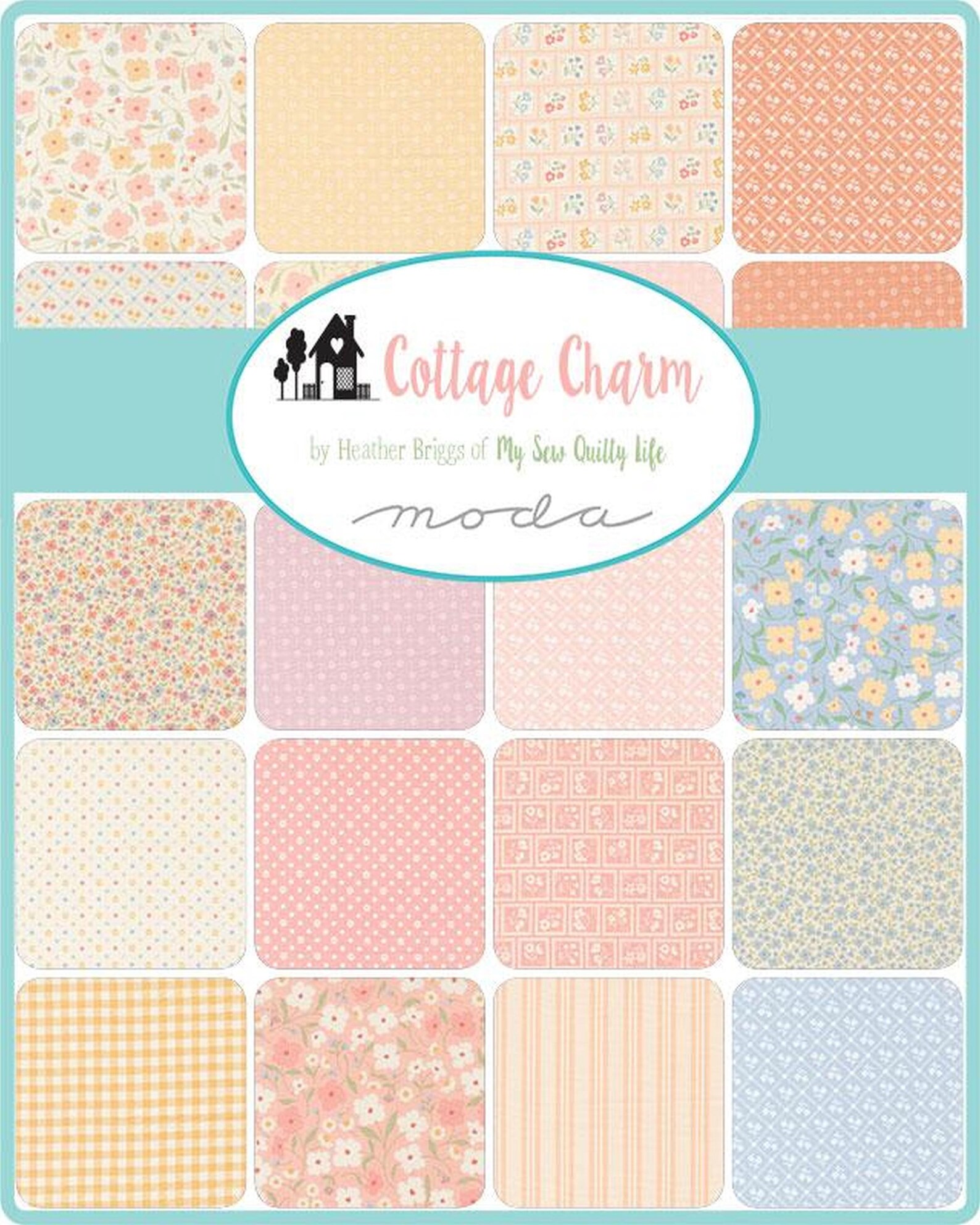 Cottage Charm Moda Charm Pack 42 - 5" Precut Fabric Quilt Squares by ...
