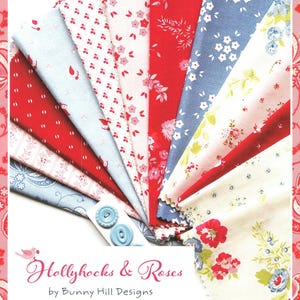 Hollyhocks & Roses Moda Charm Pack 42 - 5" Precut Fabric Quilt Squares by Bunny Hill Designs - Etsy