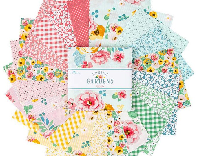 Spring Gardens Riley Blake 5" Stacker 42 Precut Fabric Quilt Squares by ...