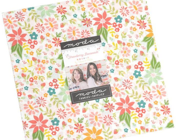 Strawberry Lemonade Moda Layer Cake, 42 10 Precut Fabric Quilt Squares ...