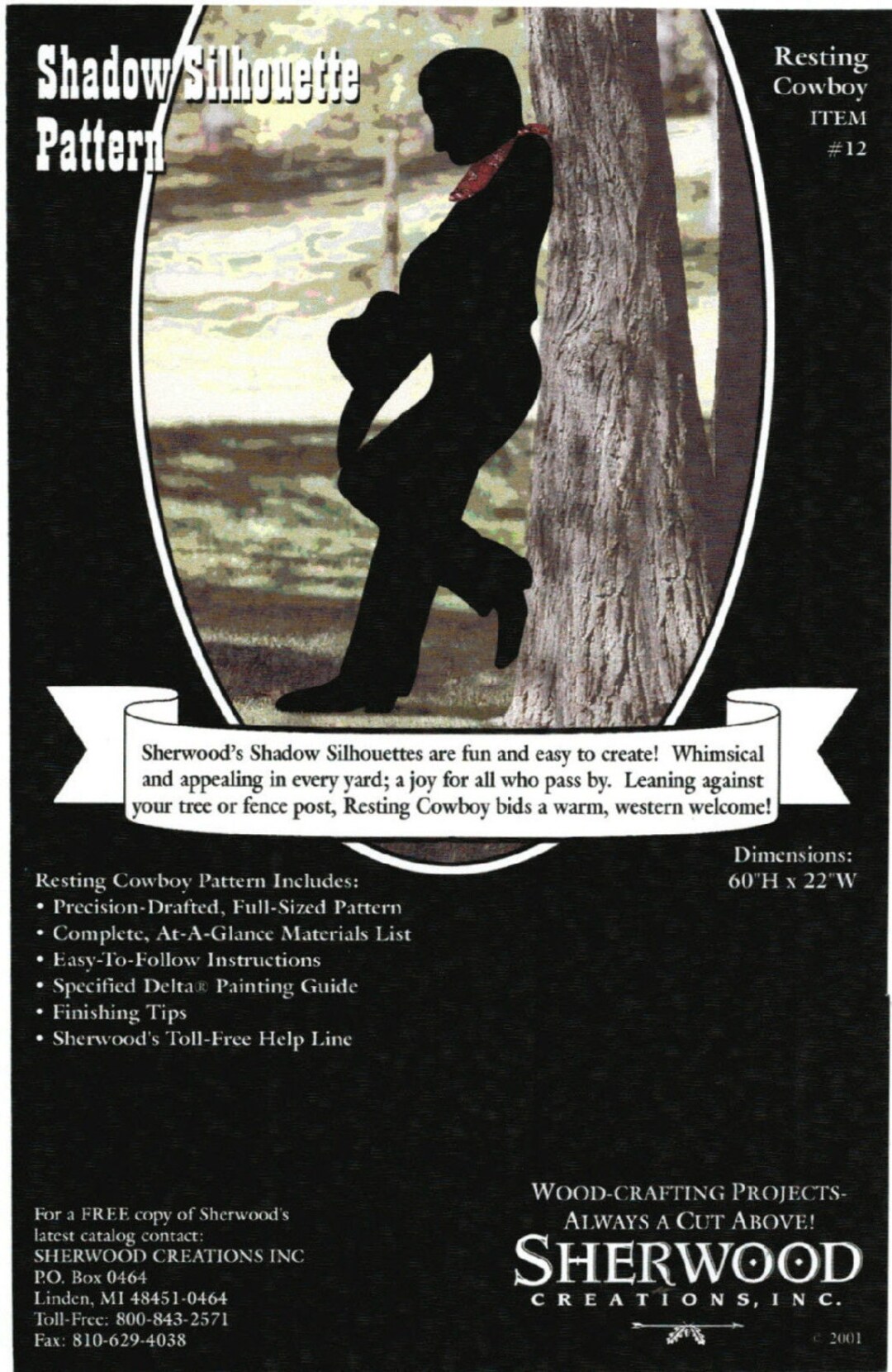 PATTERN Leaning Resting Cowboy Shadow Yard Art Woodworking Plans by ...