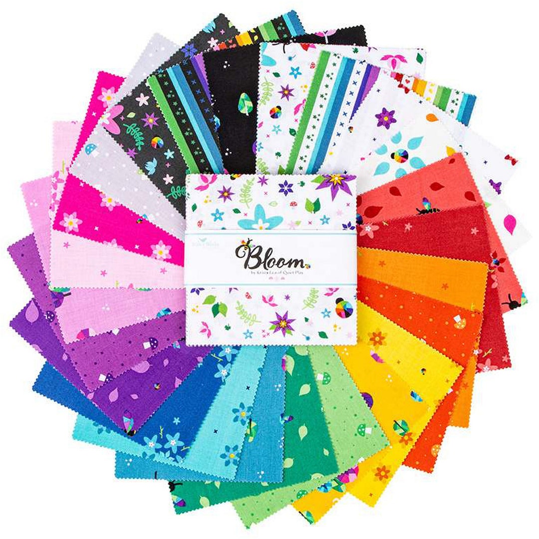 Bloom Riley Blake 5" Stacker 42 Precut Fabric Quilt Squares by Kristy ...