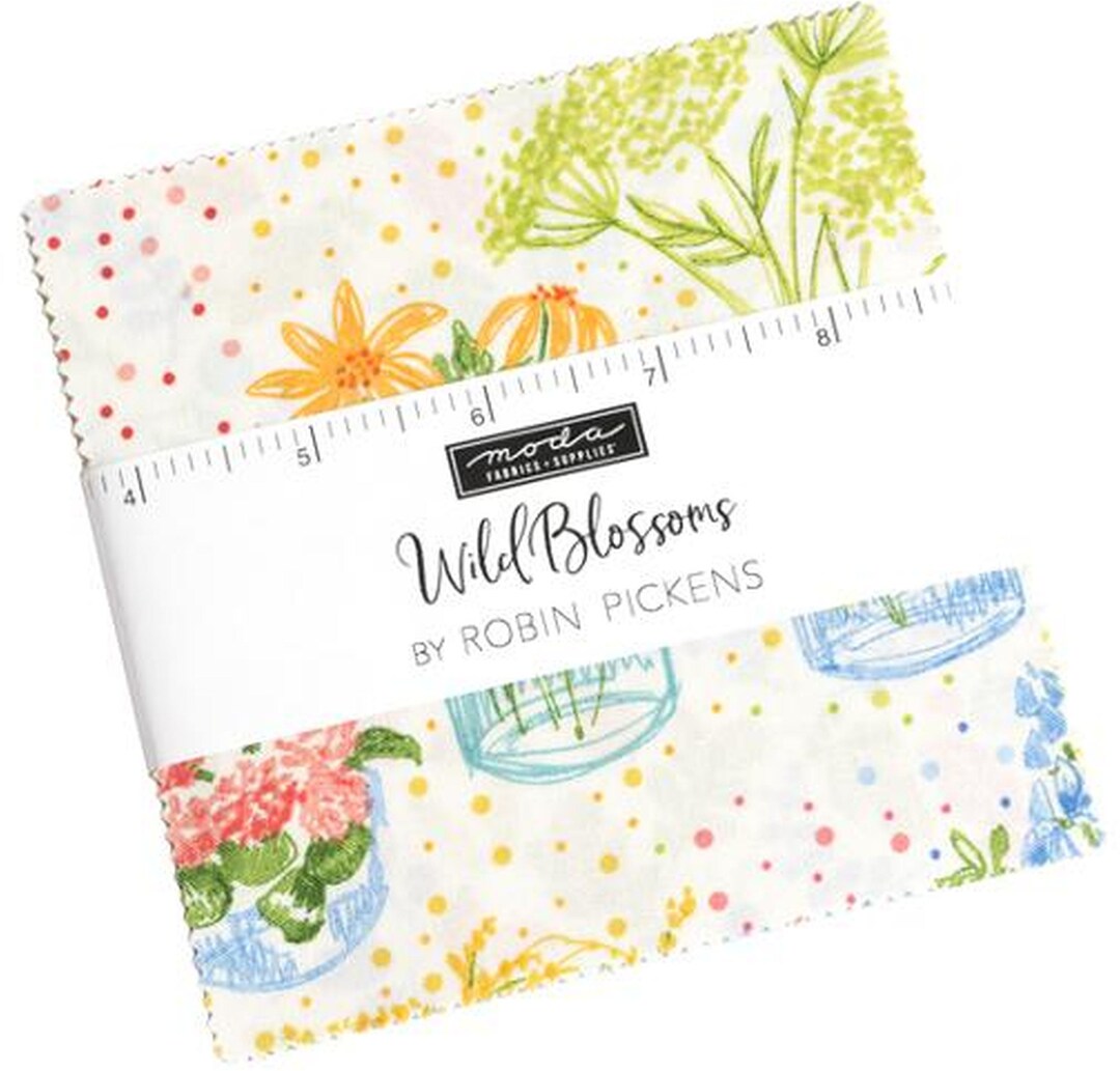 Wild Blossoms Moda Charm Pack 42 5 Precut Fabric Quilt Squares by Robin ...