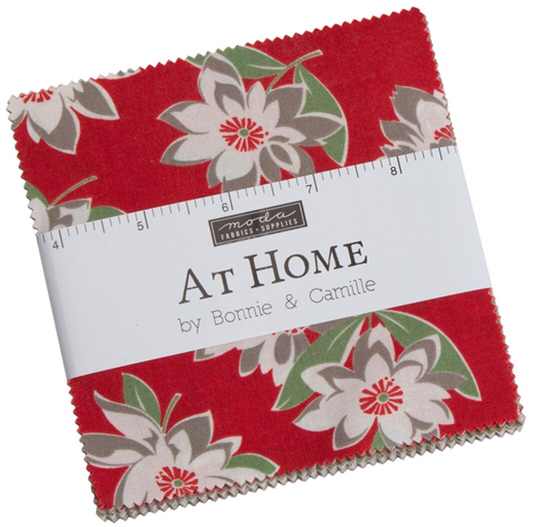 At Home-red Moda Charm Pack 42 5 Precut Fabric Quilt - Etsy