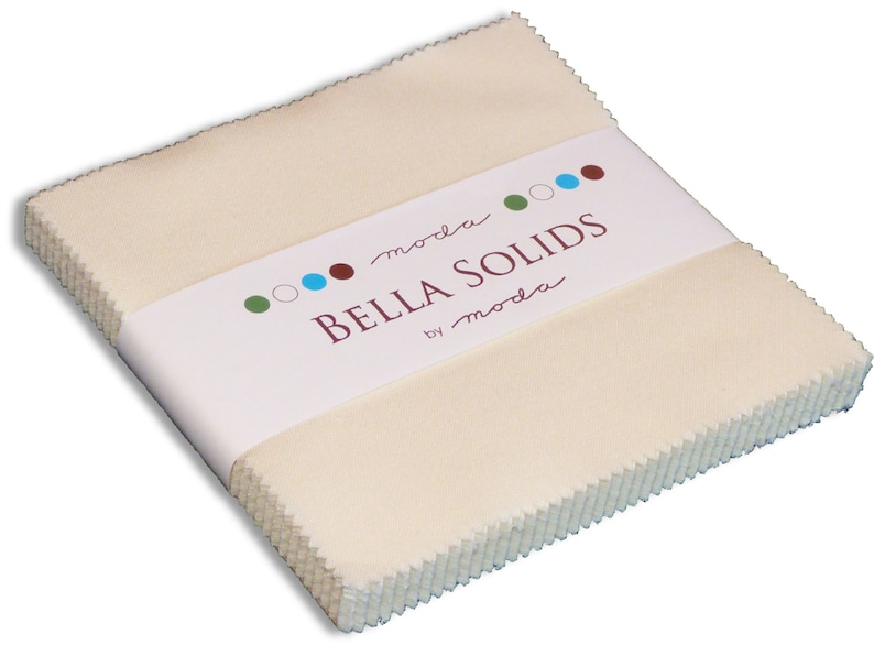 Ivory Bella Solids Moda Charm Pack, 42 - 5" Precut Fabric Quilt Squares ...