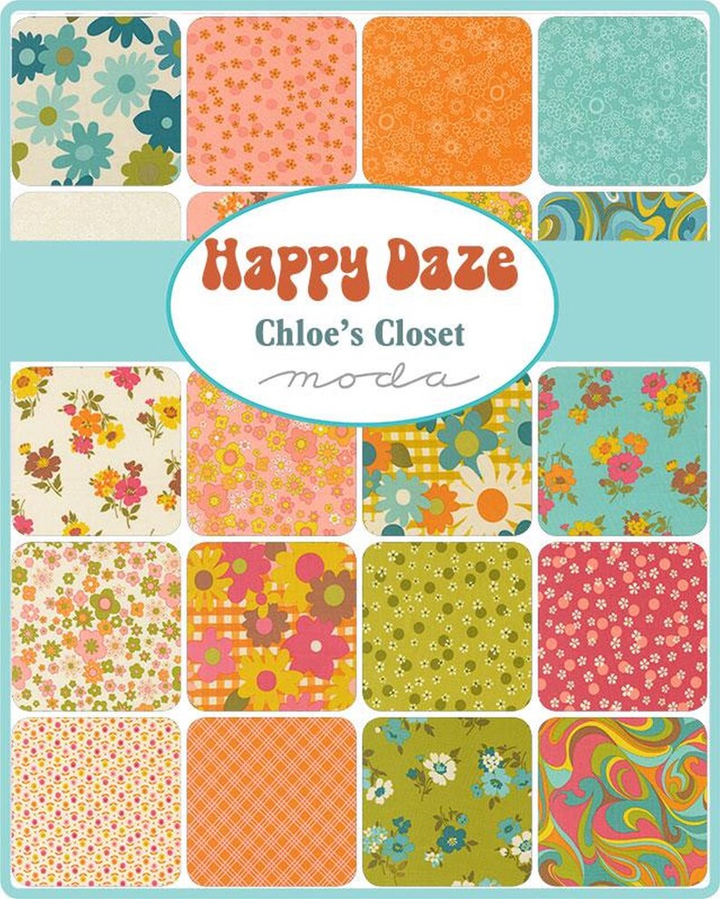 Happy Daze Moda Charm Pack 42 5-inch Precut Fabric Quilt Squares by ...