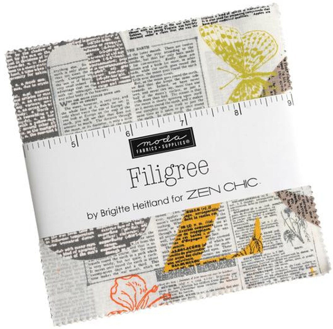 Filigree Moda Charm Pack, 42 5 Precut Fabric Quilt Squares by Zen Chic ...