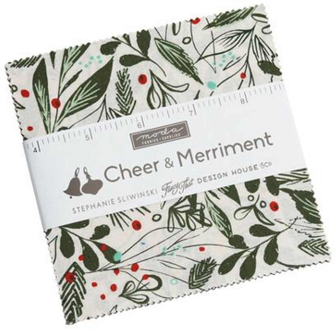 Cheer & Merriment Moda Charm Pack, 42 - 5" Precut Fabric Quilt Squares ...