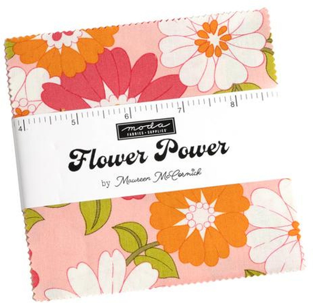Flower Power Moda Charm Pack 42 5 Precut Fabric Quilt Squares by ...