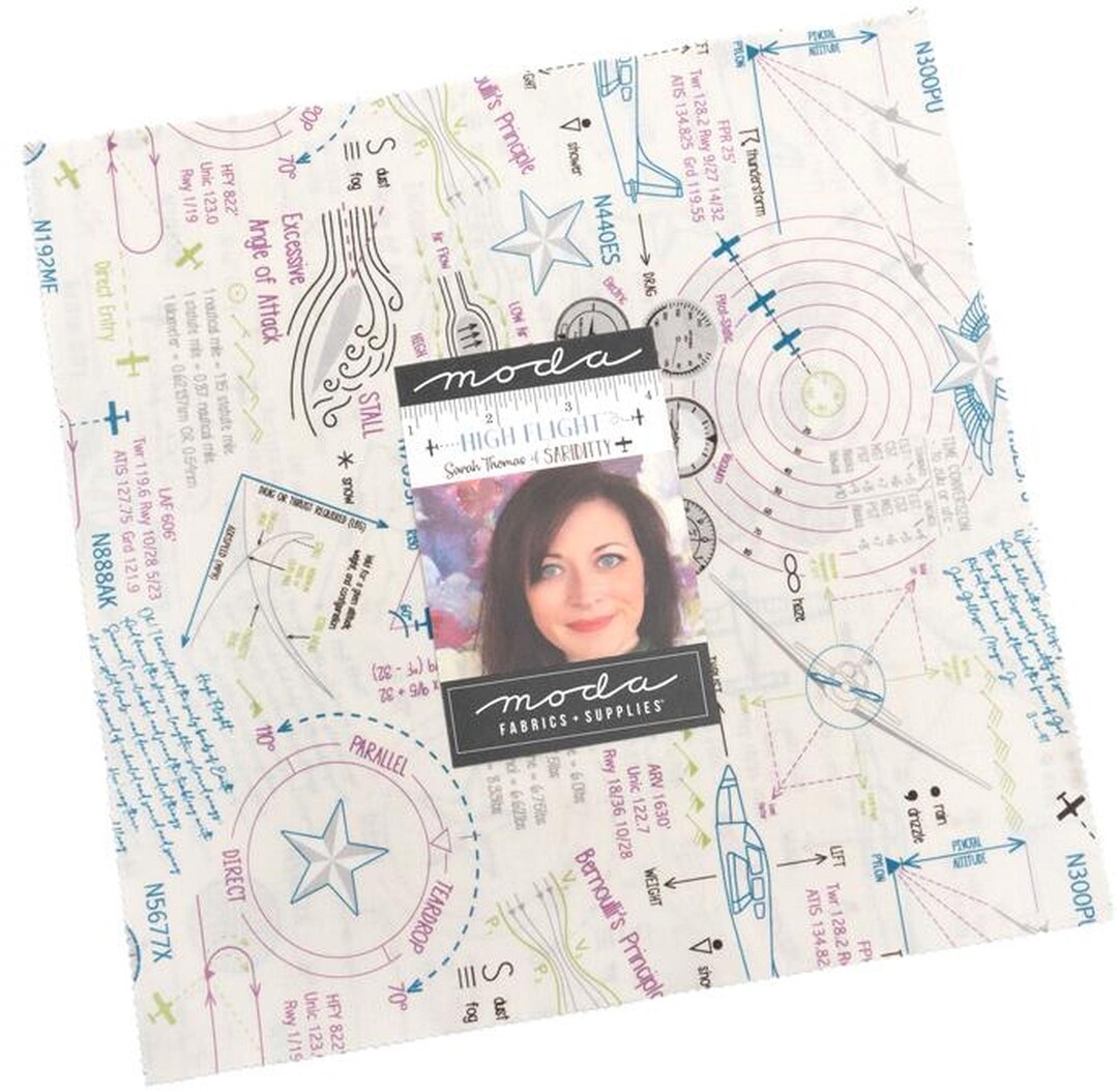 High Flight Moda Layer Cake, 42 10-inch Precut Fabric Quilt Squares by ...