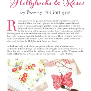 Hollyhocks & Roses Moda Charm Pack 42 - 5" Precut Fabric Quilt Squares by Bunny Hill Designs - Etsy