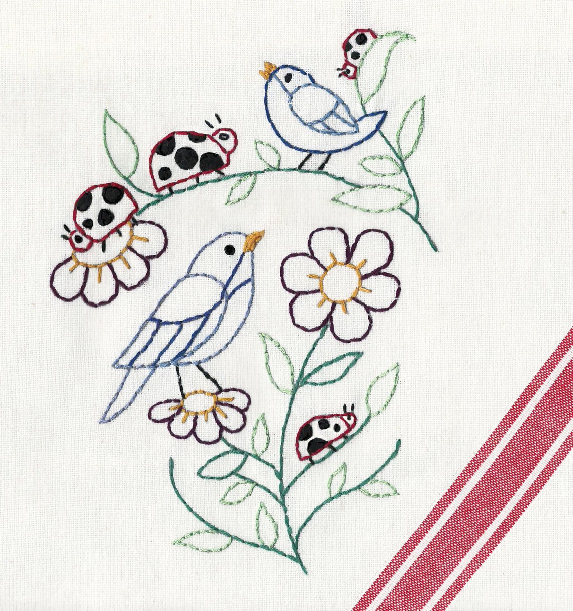 Lovely Ladybugs Aunt Martha's Embroidery Transfer Designs - Etsy
